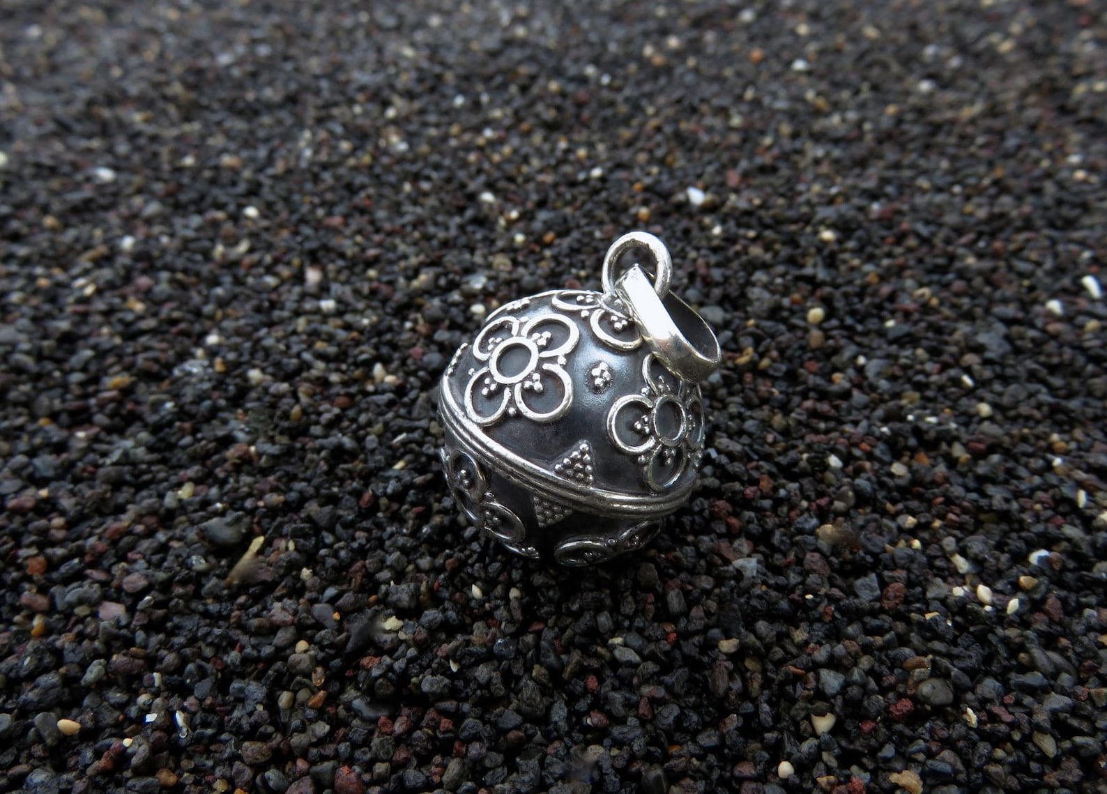 Singing Ball Silver With Flowers - Etsy