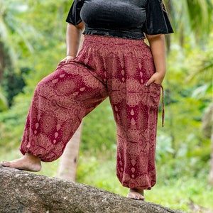 PLUS SIZE, XXL Pants Red With Pockets - Etsy