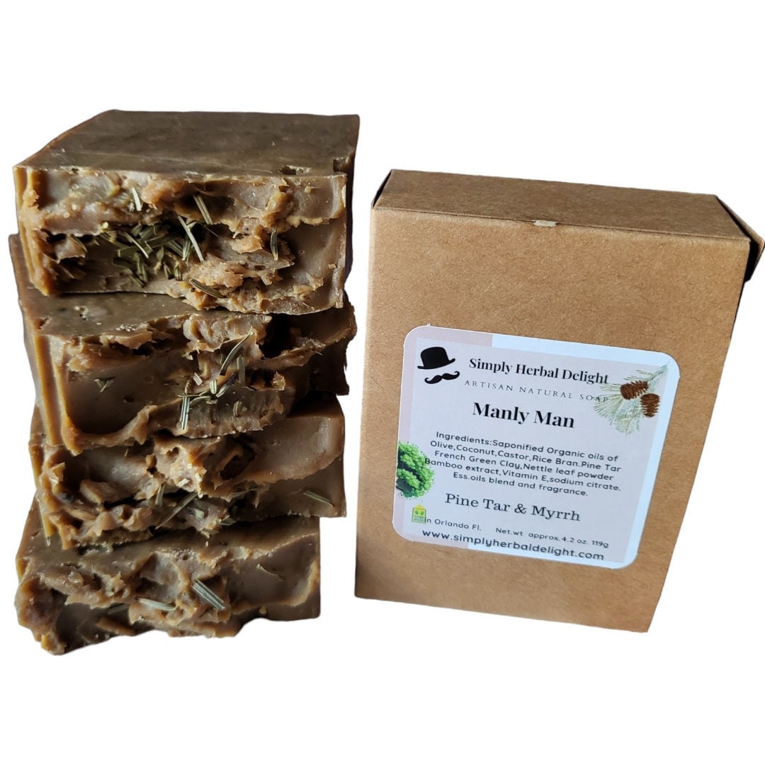 Manly Man Pine Tar Handcrafted Soap.pine Tar Myrrh Natural Soap.artisan ...
