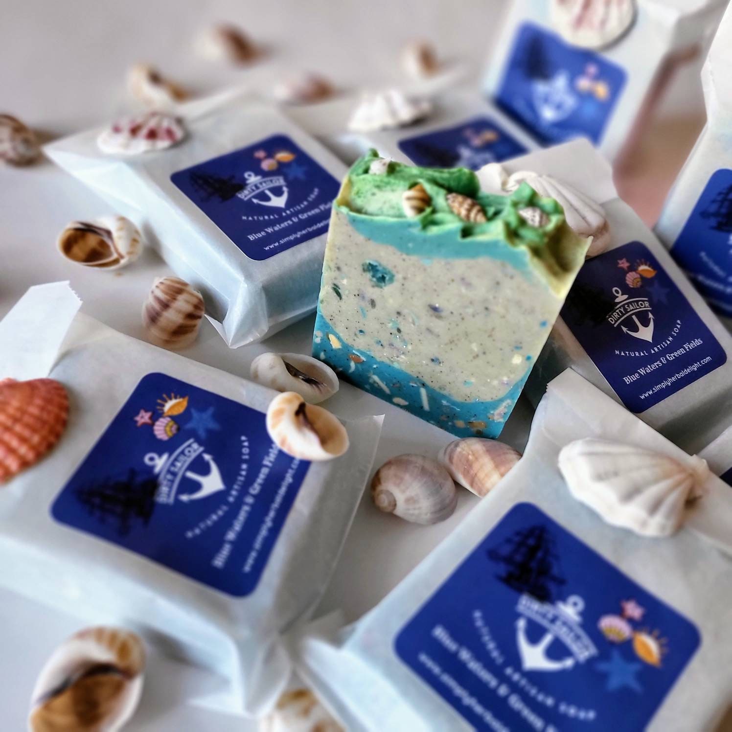 Dirty Sailor Artisan soap.Blue Waters and Green Fields scent.Olive oil ...