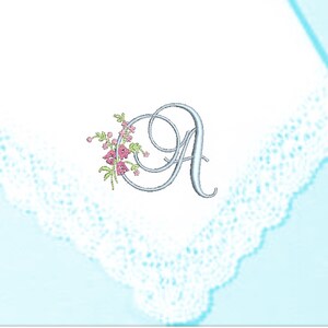 26 Pretty Floral Alphabet Upper Case Initials Embroidery Files Instant ...