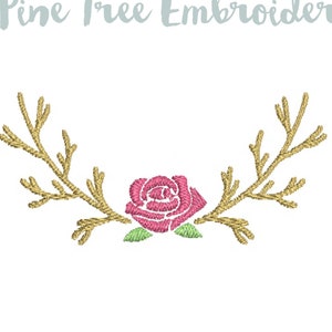 Huge Sale! Rose Floral Embroidery PES Design 2 Sizes for Monogram Frame ...