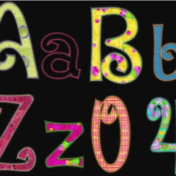 Upper and Lower Case Applique Font - Etsy