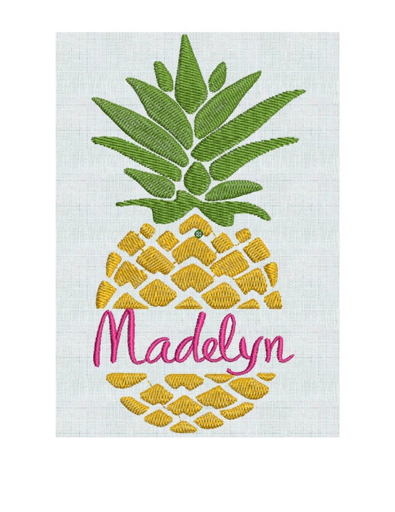 Pineapple Embroidery Design Instant Download Embroidery | Etsy