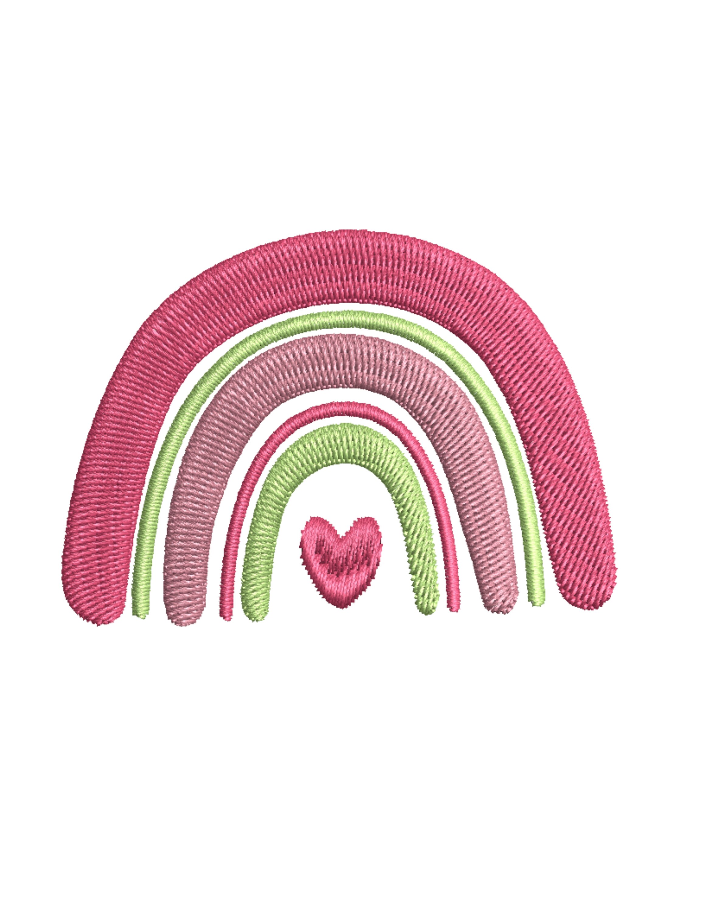 Huge Sale! 2 Sizes Embroidery PES Designs Rainbow Heart for Clothing ...