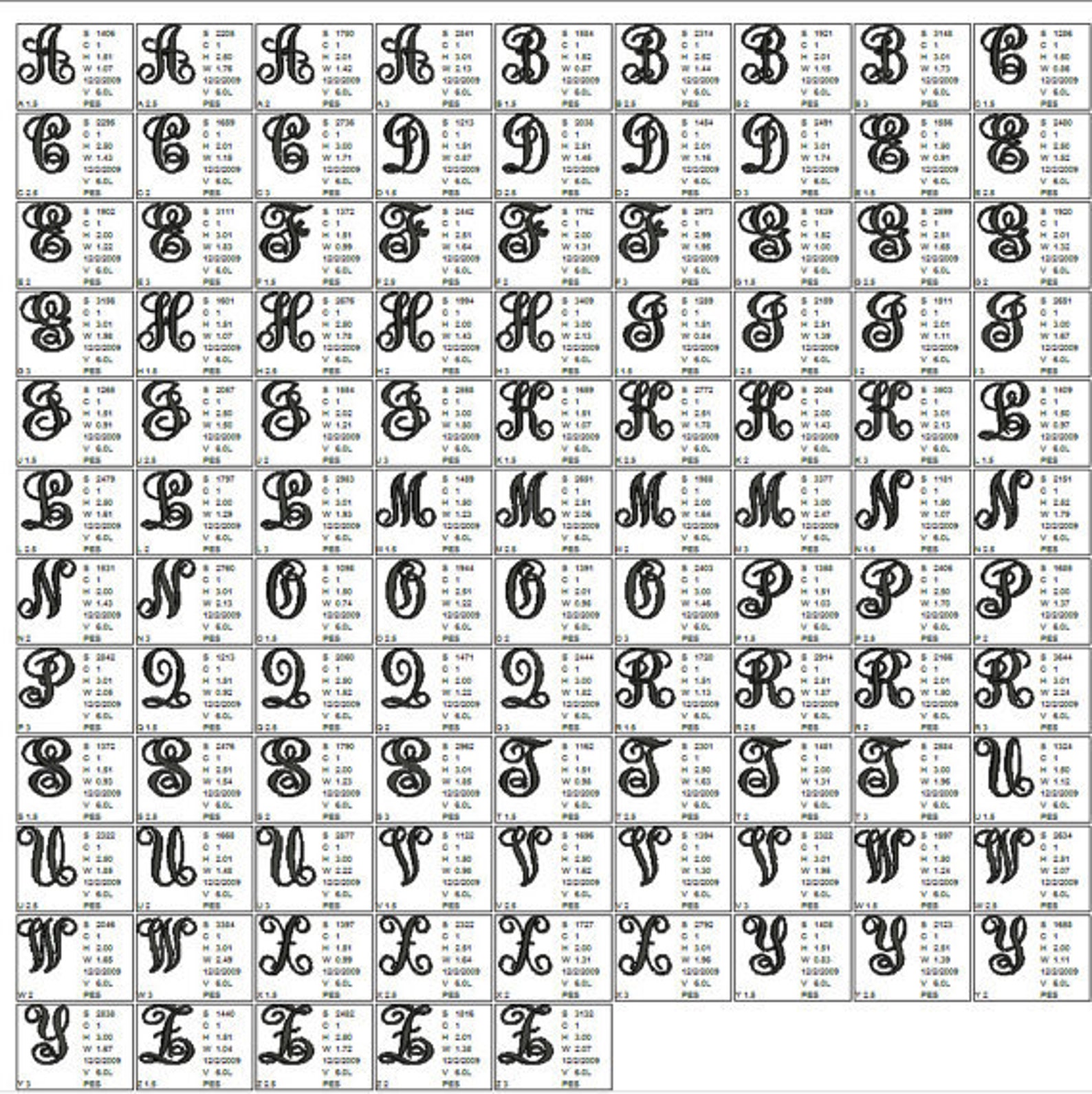 JEF format Instant Download Machine Embroidery Designs Font | Etsy