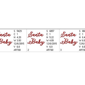 HUGE SALE! Santa Baby Christmas Fancy Script Machine Embroidery Font ...