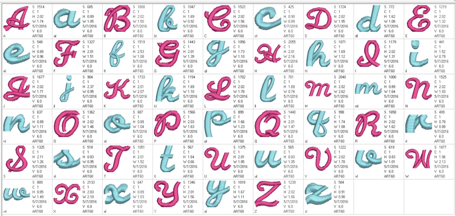 Machine Embroidery Fonts Designs Fonts Monogram Alphabet - Etsy