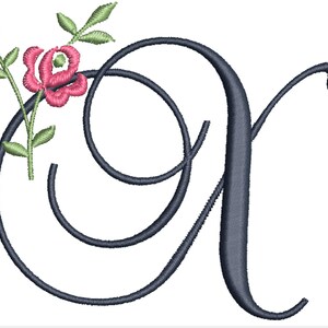Pes 26 Pretty Floral Roses Alphabet Upper Case Initial Embroidery ...