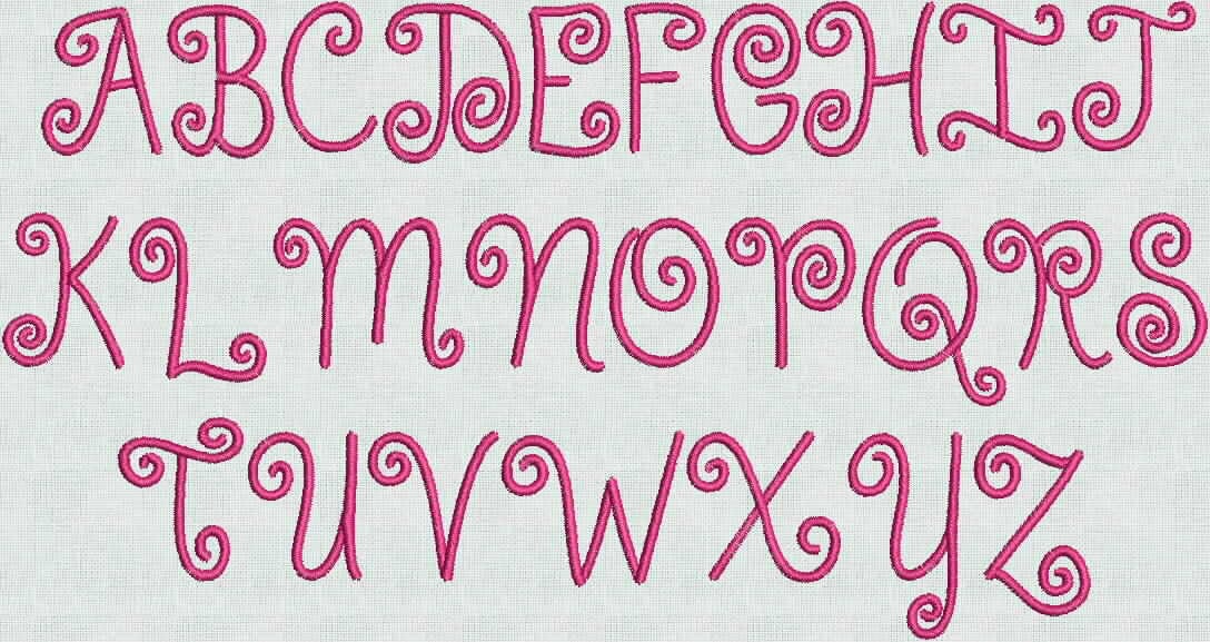 HUGE SALE! Instant Download Embroidery Machine Fonts Designs Curly Q ...