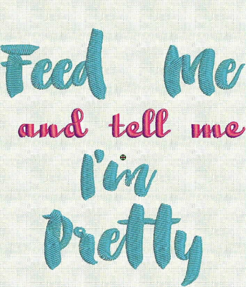 Instant Download Embroidery Machine Pes Designs Font Feed Me - Etsy