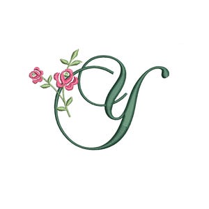 Pes 26 Pretty Floral Roses Alphabet Upper Case Initial Embroidery ...