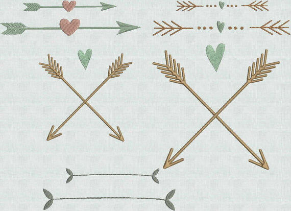 Instant Download Embroidery Machine EXP Format Designs Arrow Heart Mod ...