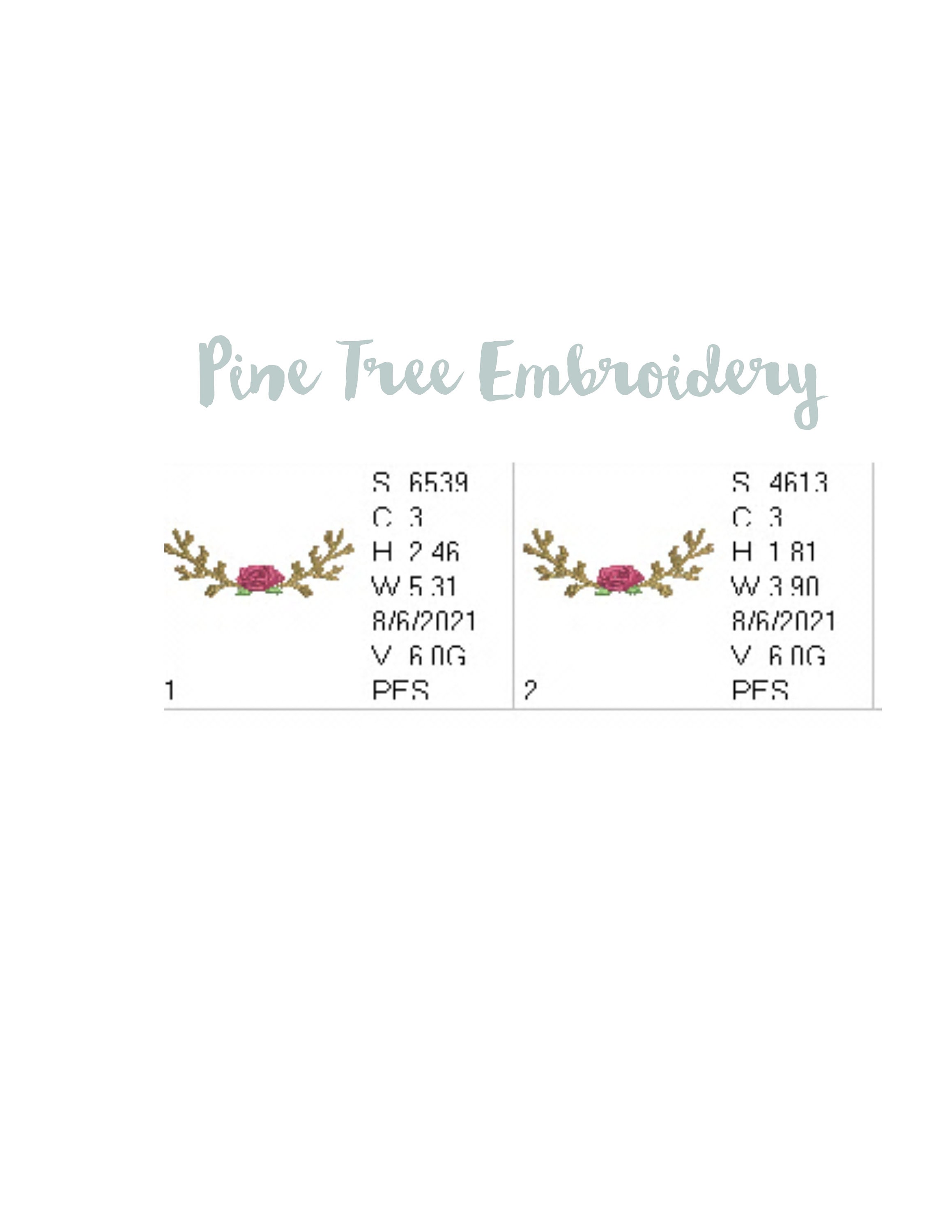 Huge Sale! Rose Floral Embroidery PES Design 2 Sizes for Monogram Frame ...