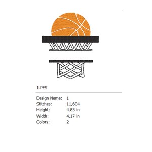 PES Machine Embroidery Designs, Basketball Hoop Name, Two Sizes ...