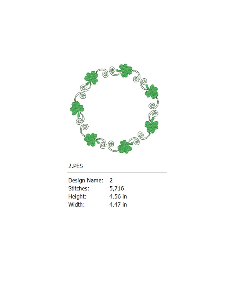 Shamrock Embroidery Frame Design Instant Download Embroidery - Etsy