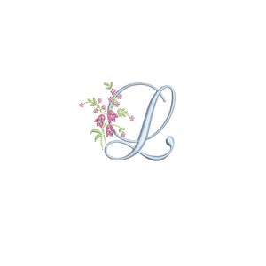 26 Pretty Floral Alphabet Upper Case Initials Embroidery Files Instant ...