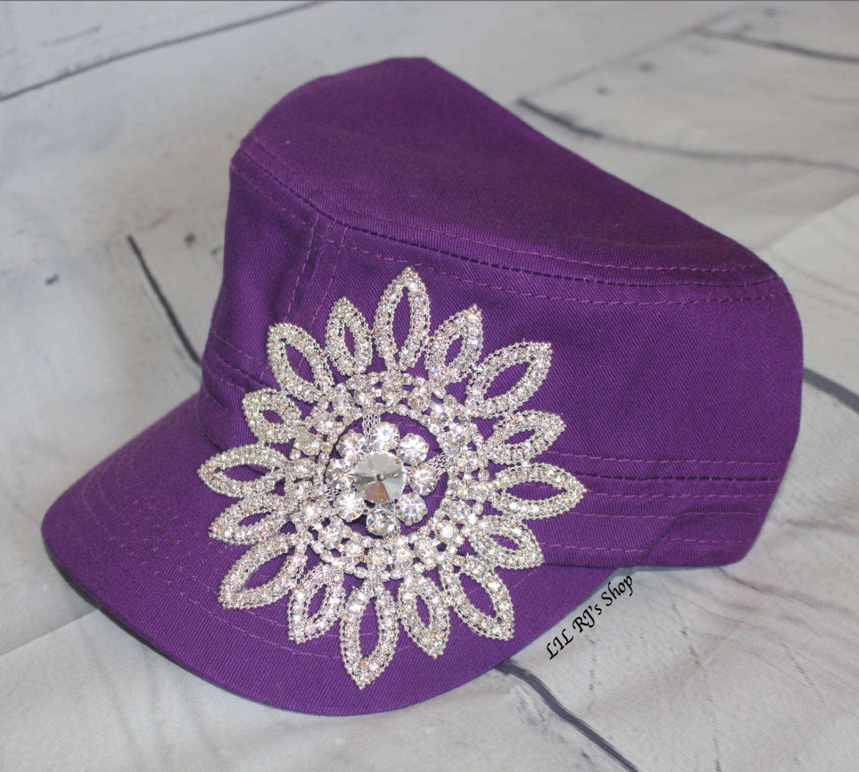 Womens Hats Womans Bling Rhinestone Cadet Cap Military Style | Etsy