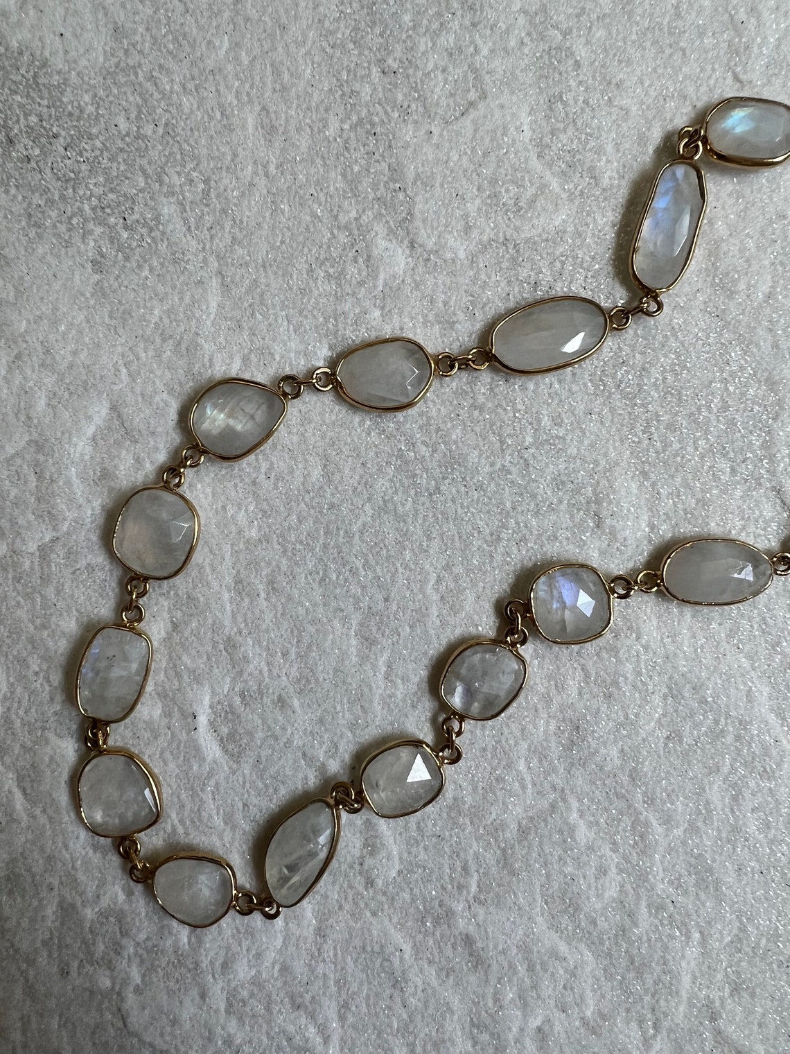 Moonstone Choker: 24k Gold Plated Stone Necklace - Etsy UK