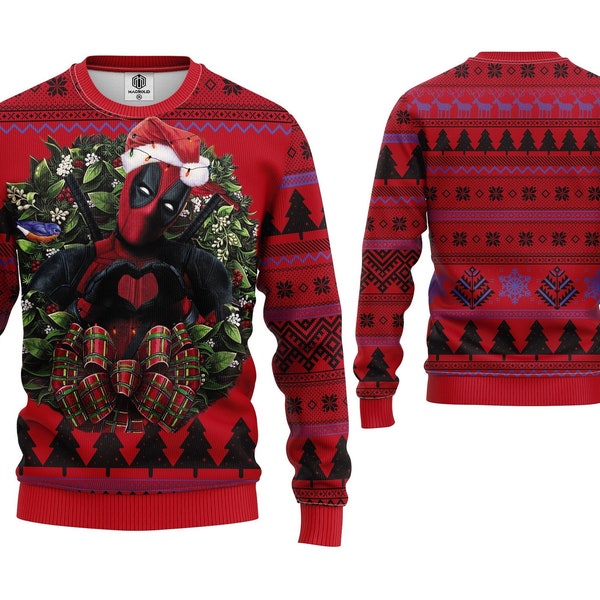 Deadpool Ugly Sweater - Etsy