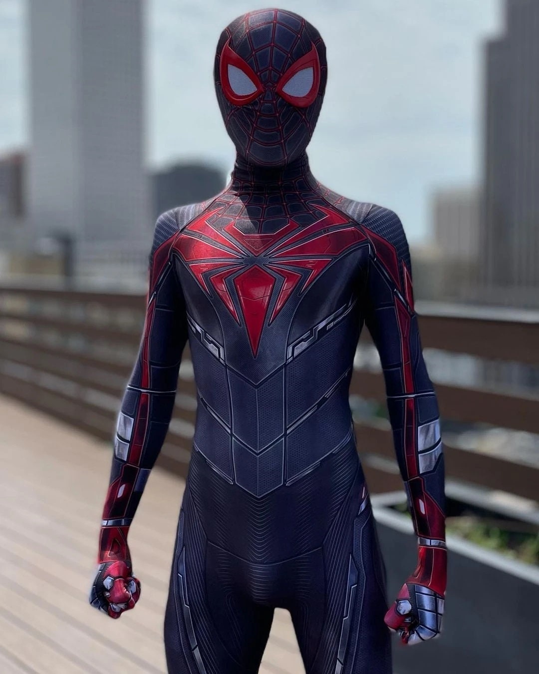 Ps5 Miles Morales Advanced Tech Spider Man Cosplay Costume Etsy