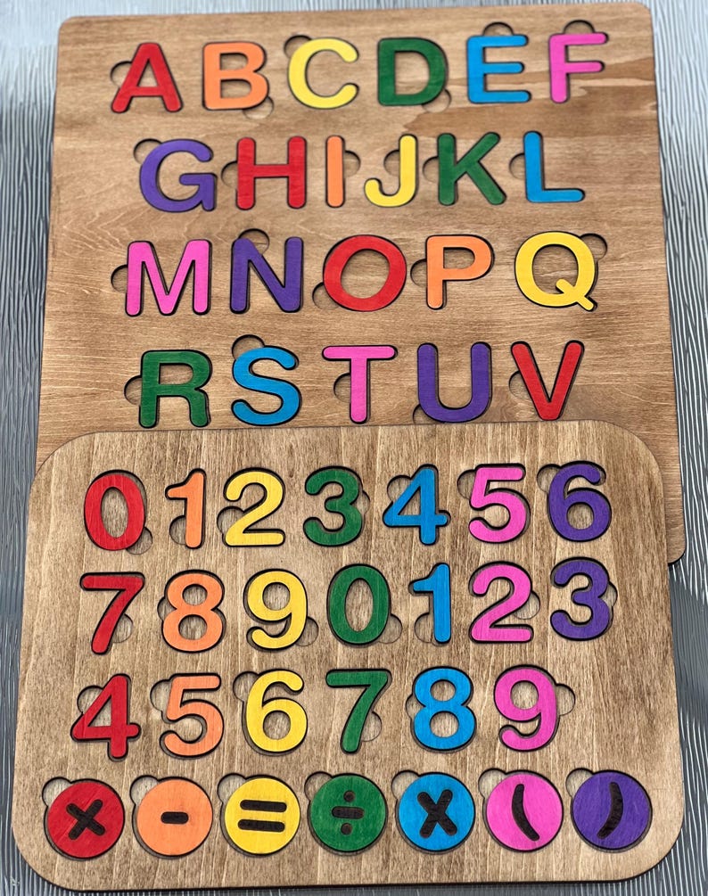 Wooden Alphabet Puzzle Board – Uppercase ABC Learning Toy - Etsy