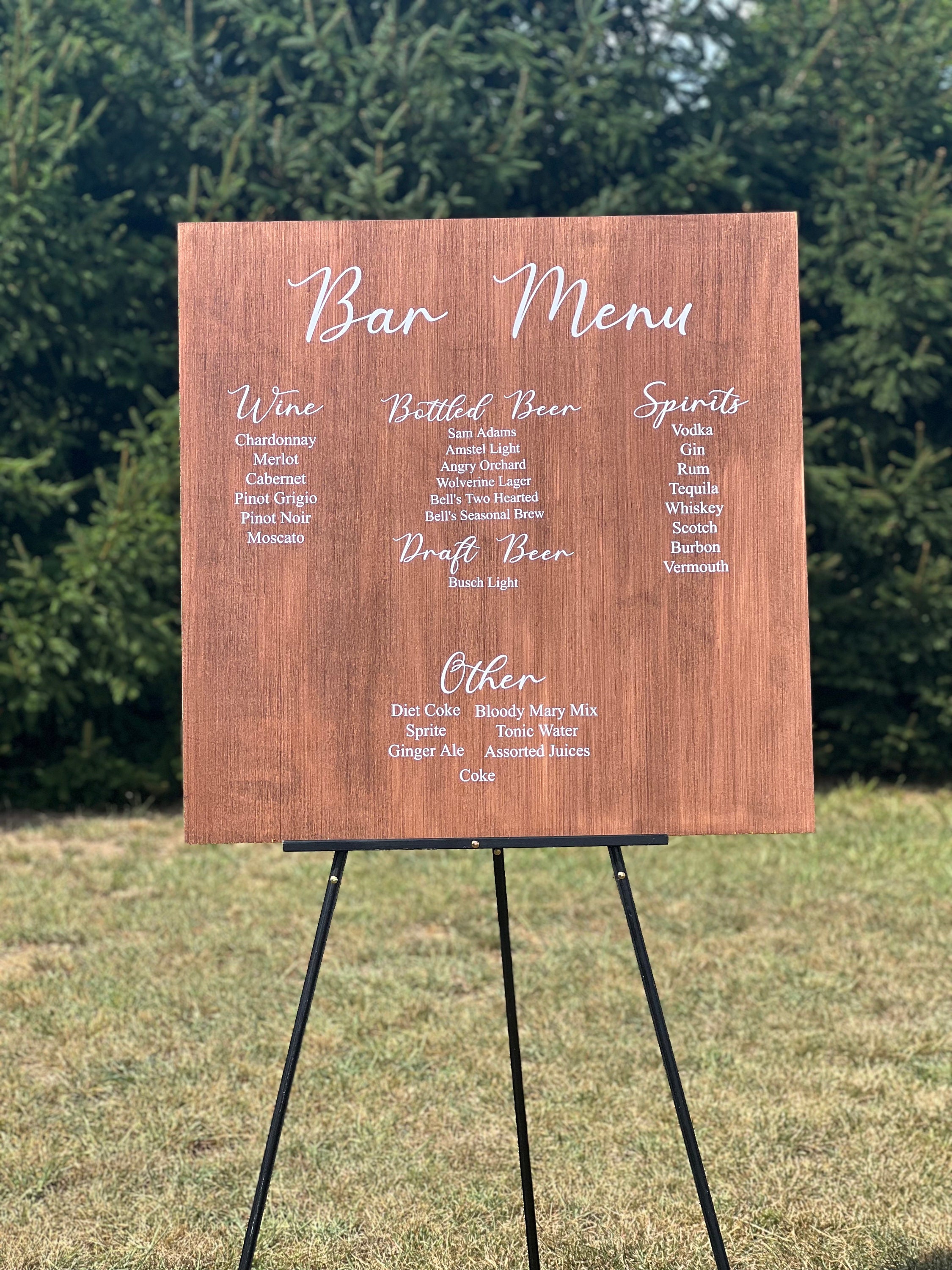 Rustic Bar Menu - Etsy