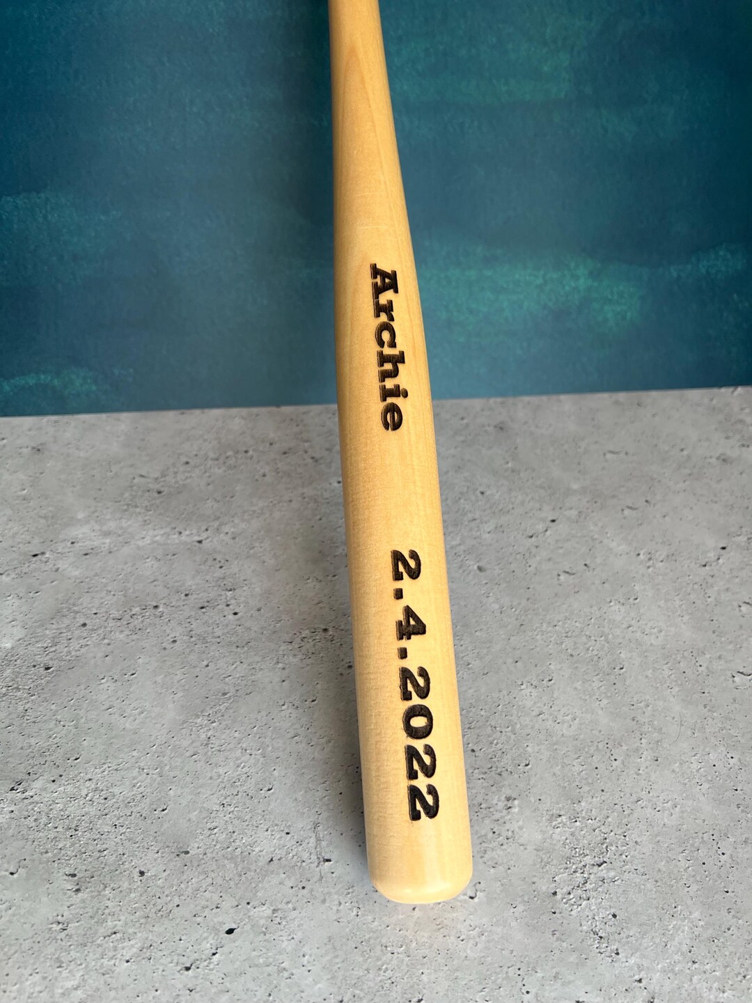 Personalized Wooden Baseball Bat | Engraved Name & Date, Keepsake Gift ...