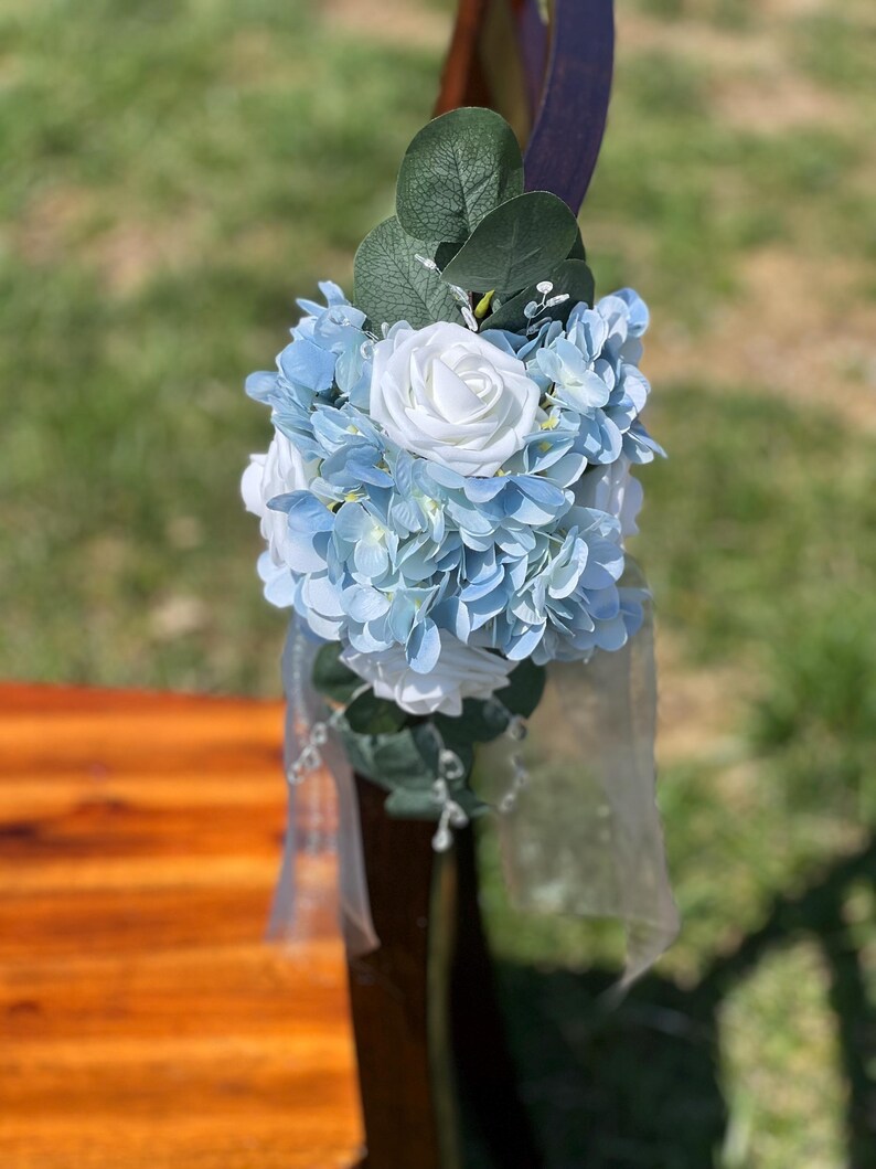 Dusty Blue Hydrangea Aisle Flowers - Etsy
