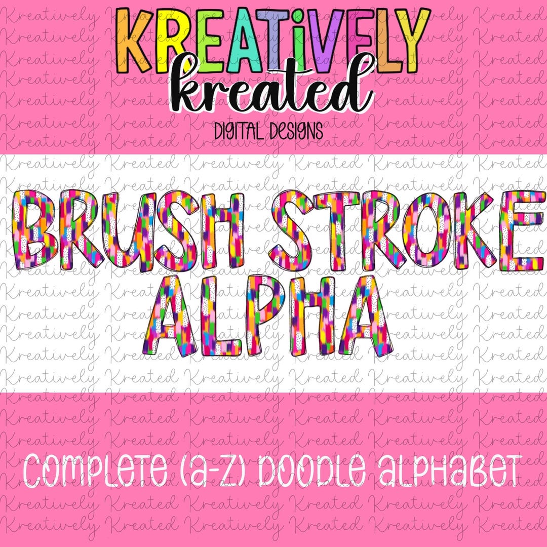 Neon Brushstroke Doodle Alpha Pack | Sublimation Letters | PNG - Etsy