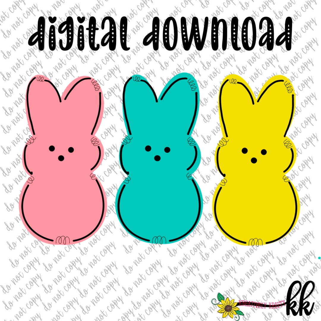 Peeps Doodle EASTER SUBLIMATION Digital Download Hand Drawn - Etsy