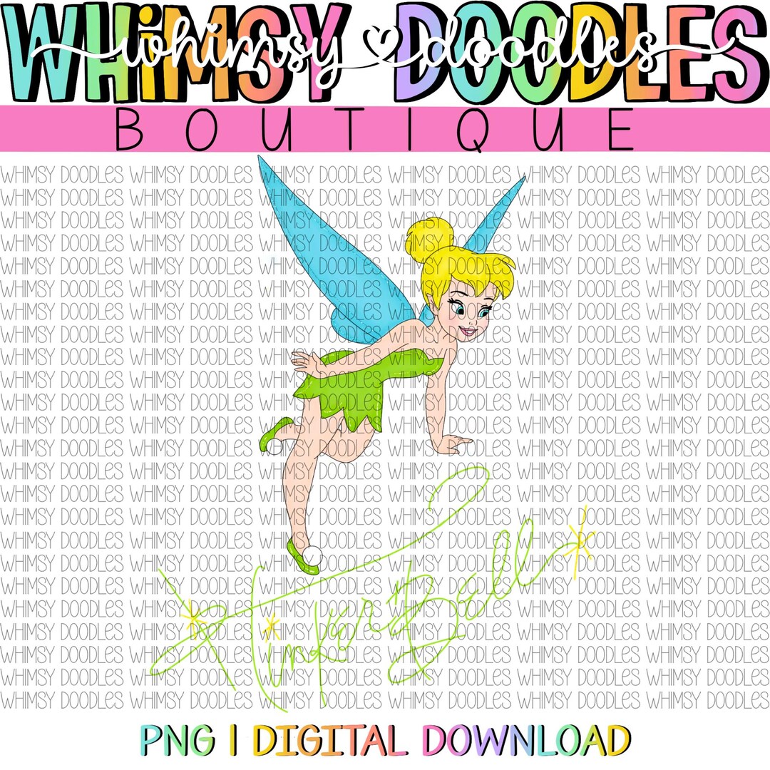 Tinkerbell & Autograph Sublimation Digital Download Png - Etsy