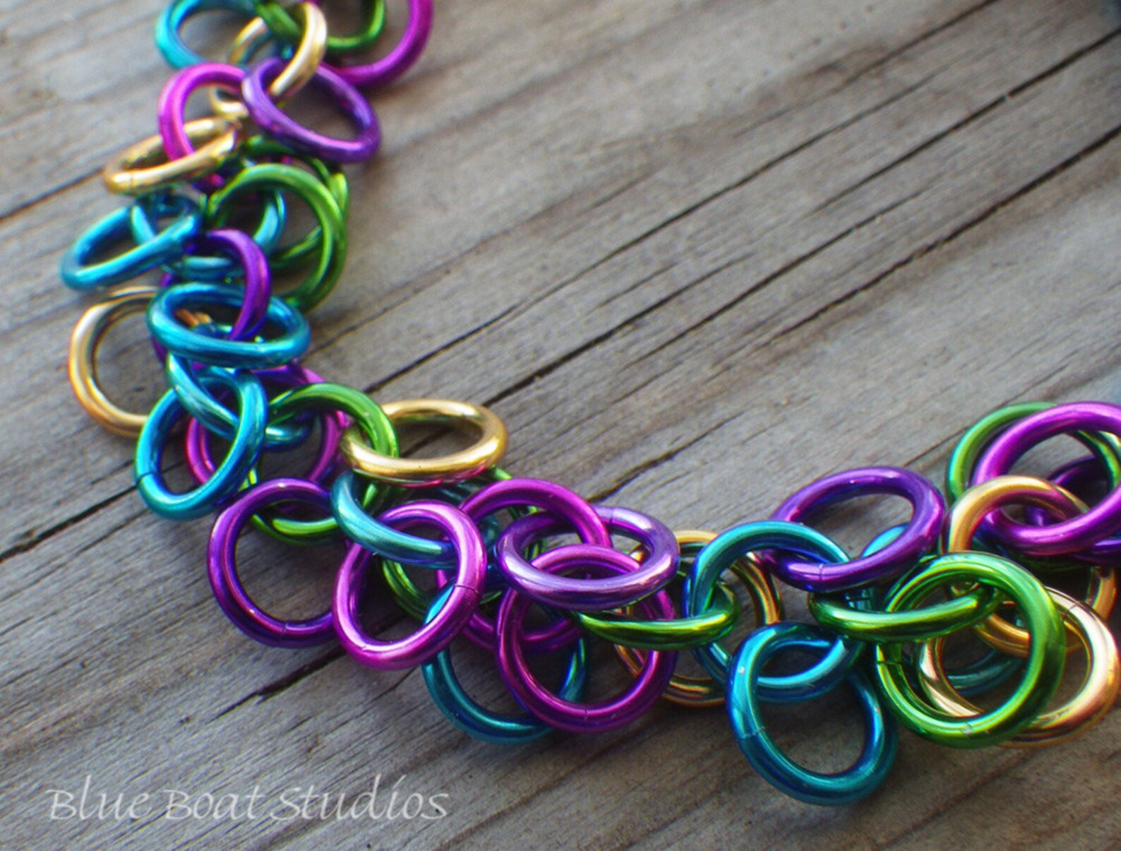 Colorful Chain Maille Bracelet Shaggy Loops Bracelet - Etsy