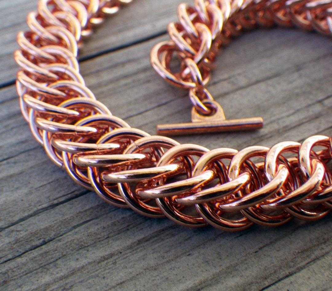 Copper Chainmaille Bracelet; Chainmaille Jewelry; Copper Bracelet ...