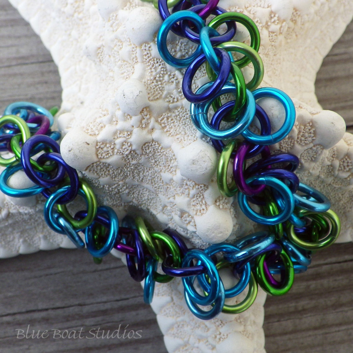 Colorful Chain Maille Bracelet Shaggy Loops Bracelet Chainmaille ...