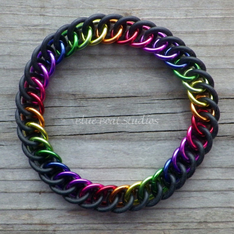 Multicolor Rubber Chainmaille Bracelet Chainmaille Jewelry - Etsy