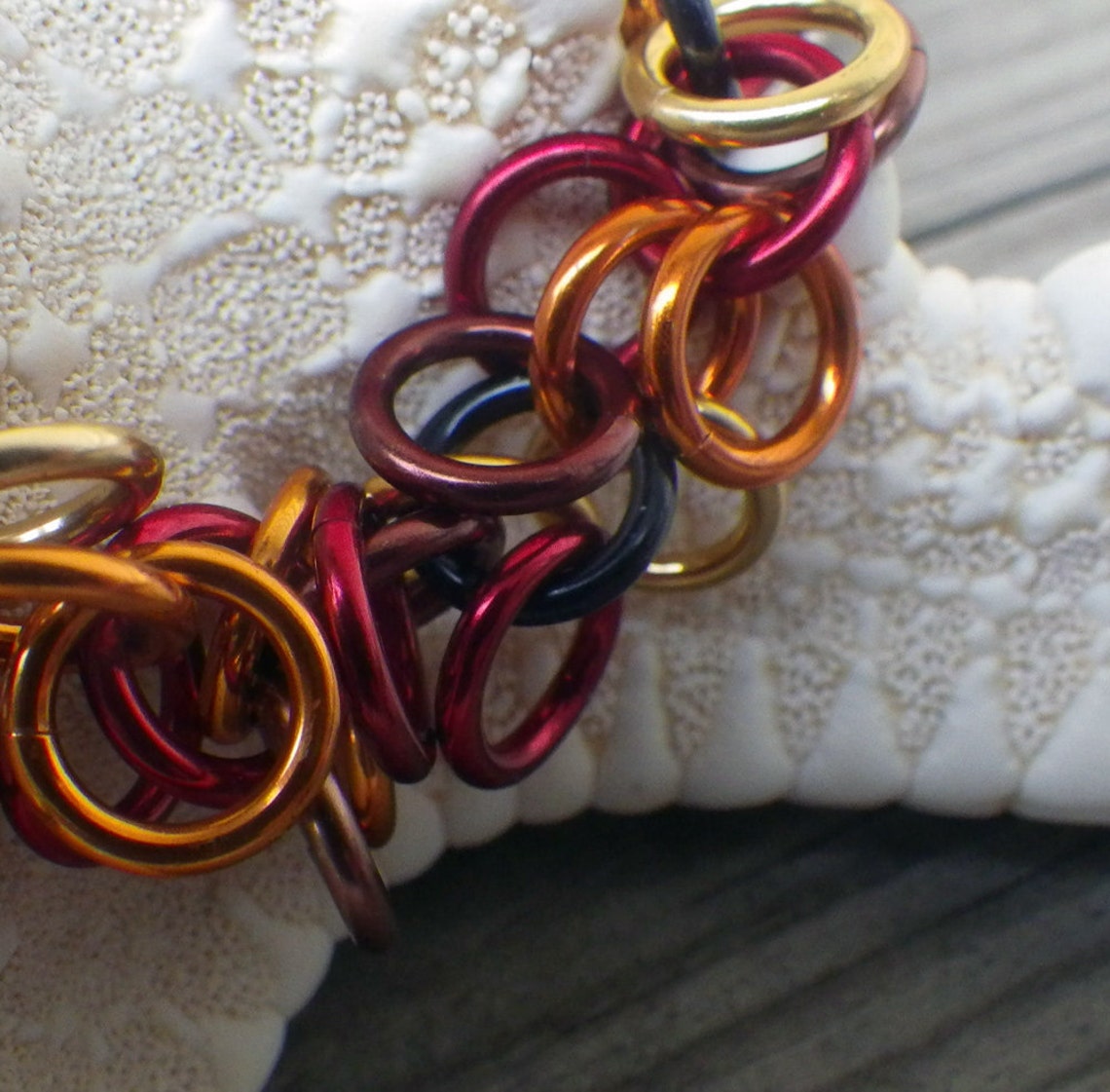 Colorful Fall Chain Maille Bracelet Shaggy Loops Bracelet - Etsy