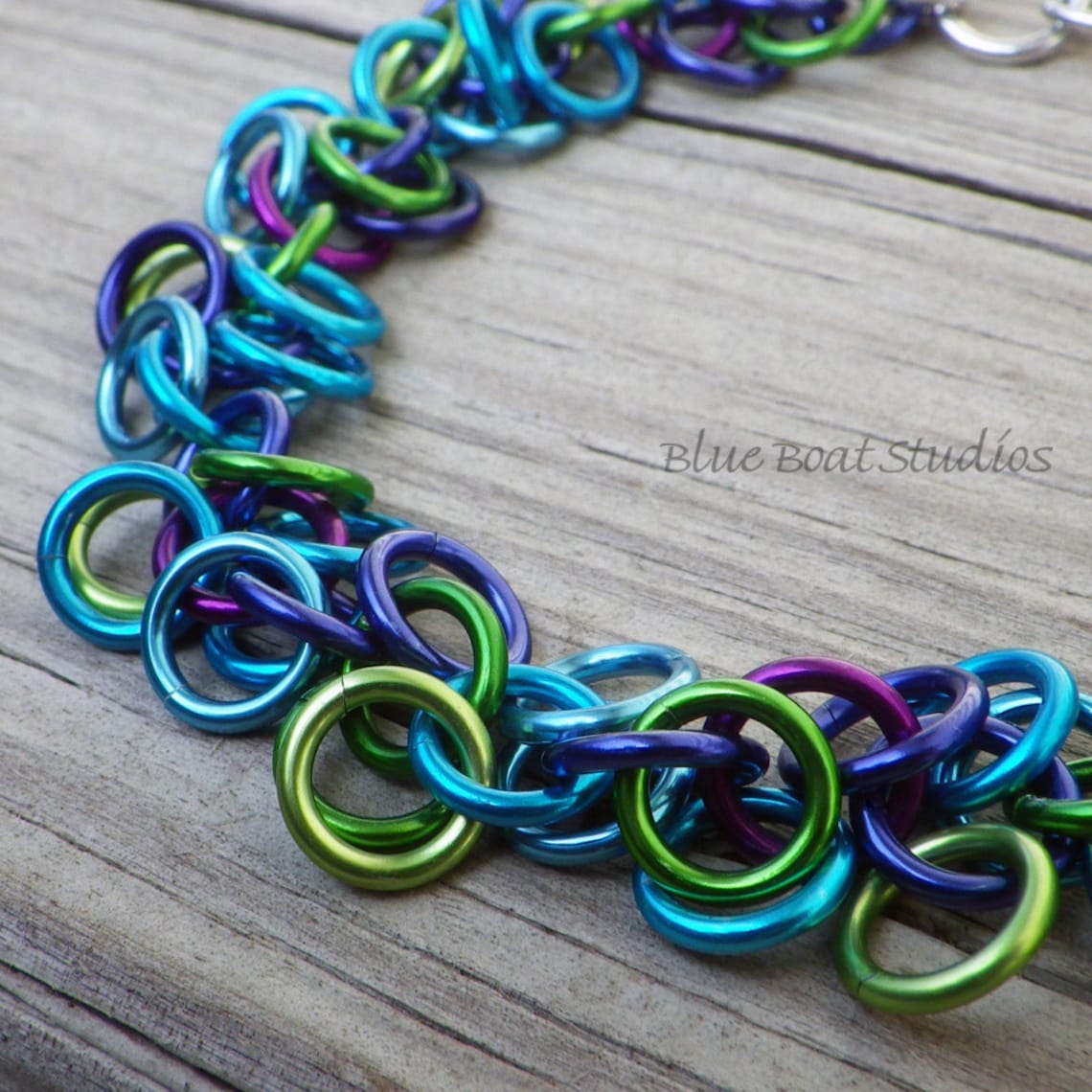 Colorful Chain Maille Bracelet Shaggy Loops Bracelet Chainmaille ...