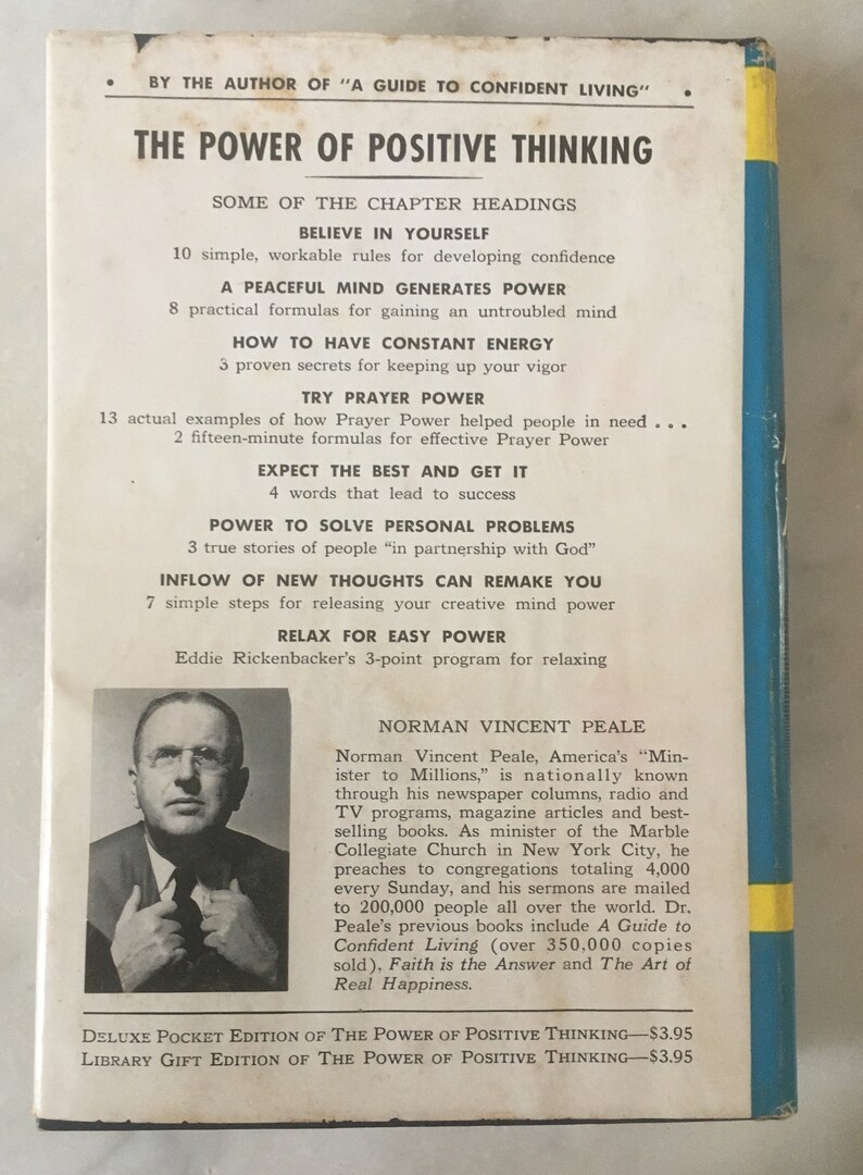 The Power of Positive Thinking by Norman Vincent Peale - Etsy