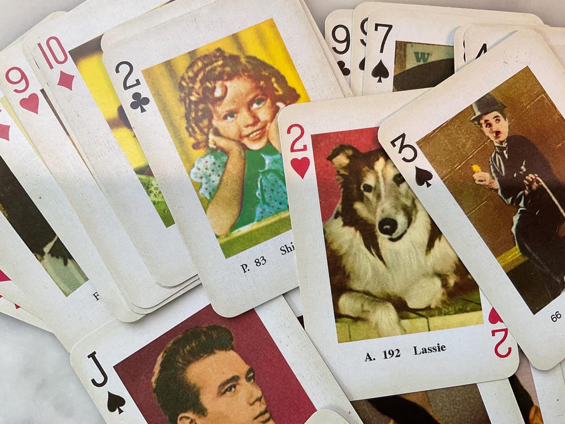 Vintage Movie Star Playing Cards - Etsy