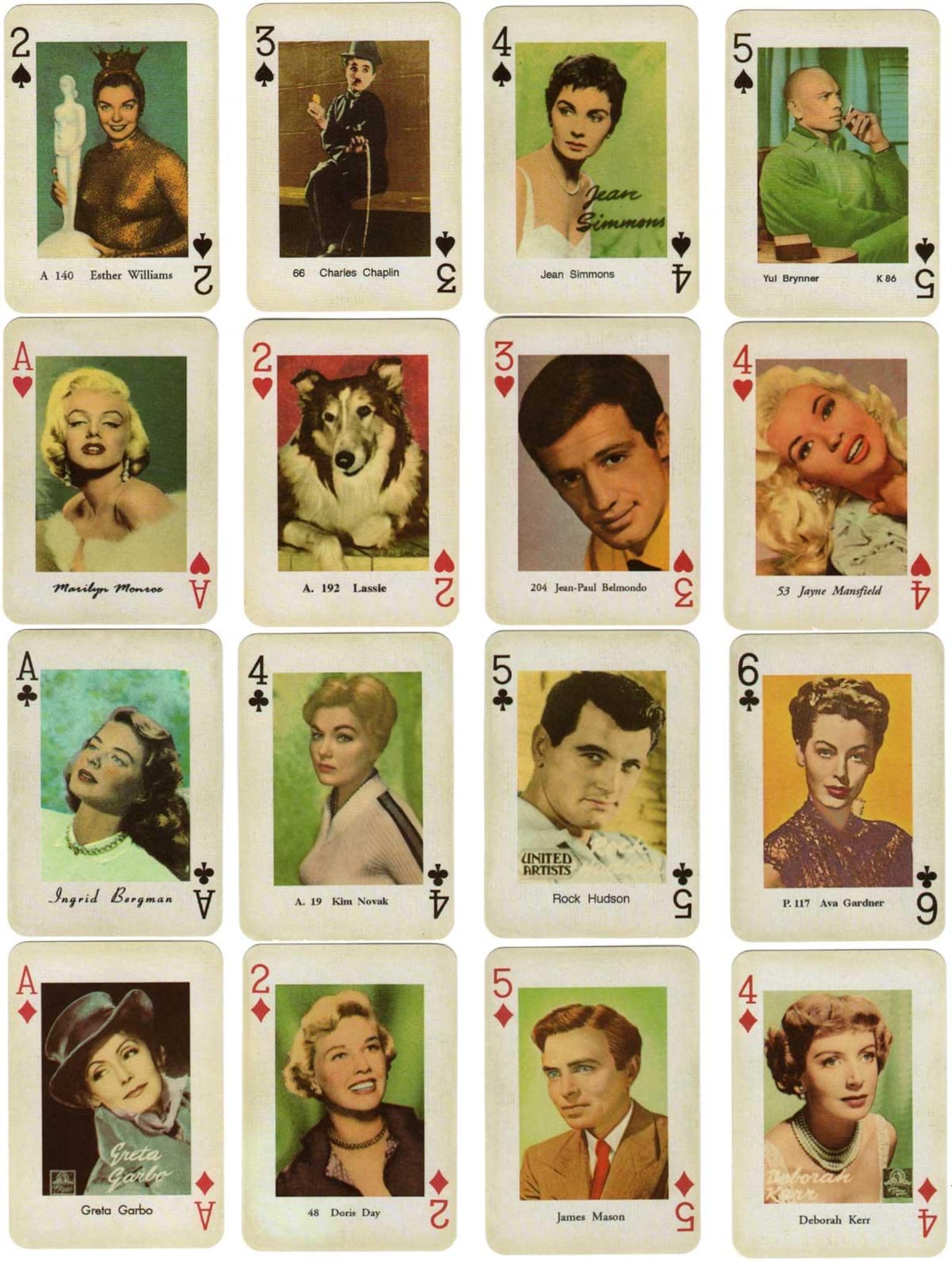 Vintage Movie Star Playing Cards - Etsy
