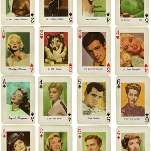 Vintage Movie Star Playing Cards - Etsy