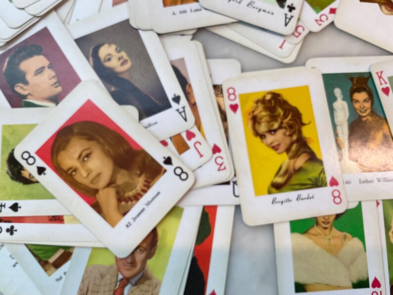 Vintage Movie Star Playing Cards - Etsy