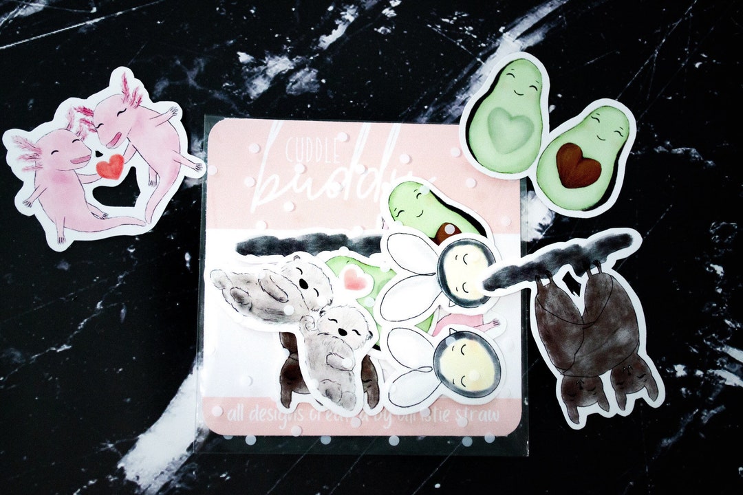 Cuddle Buddy Waterproof Sticker Pack Small Stickers Planner - Etsy