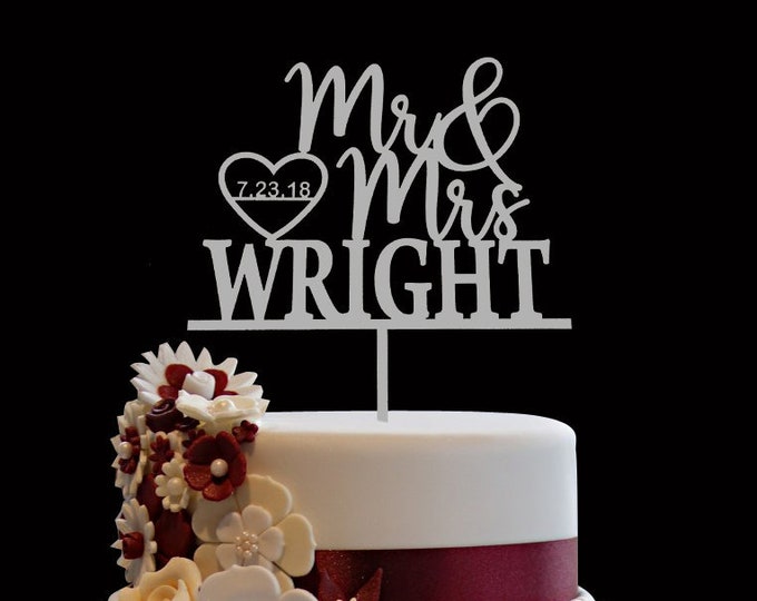 Personalized Wedding Cake Topper Custom Calligraphy Cake - Etsy
