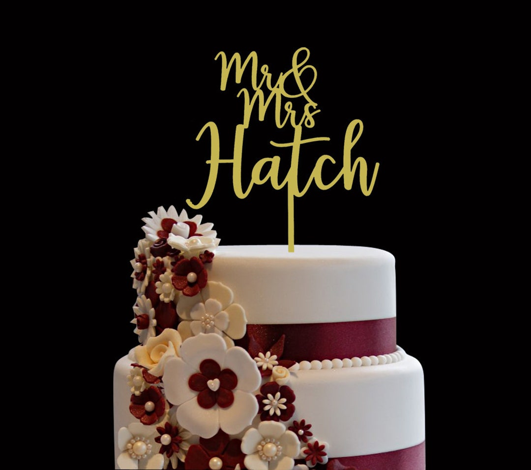 Custom Wedding Cake Topper, Custom Calligraphy Personalized Cake Topper ...