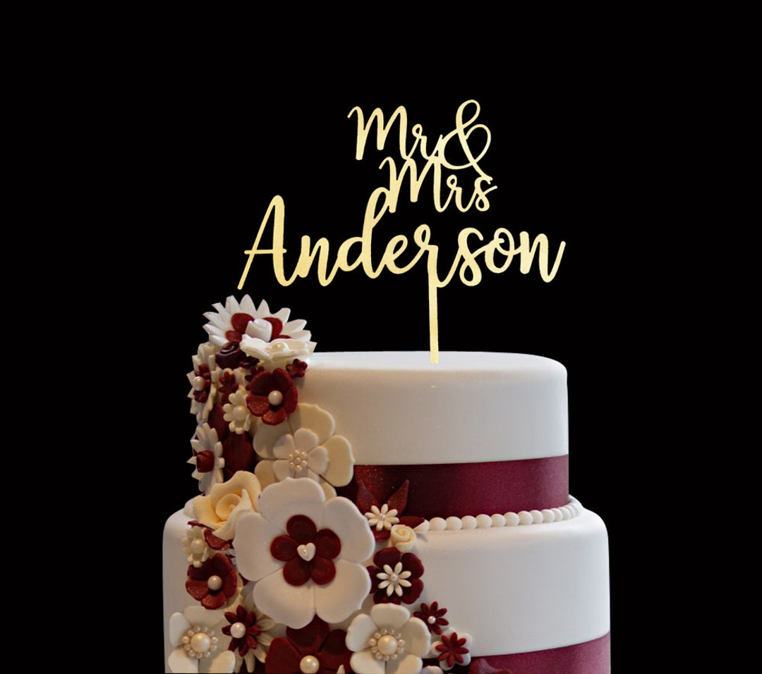 Custom Name Cake Topper, Custom Calligraphy Personalized Cake Topper ...