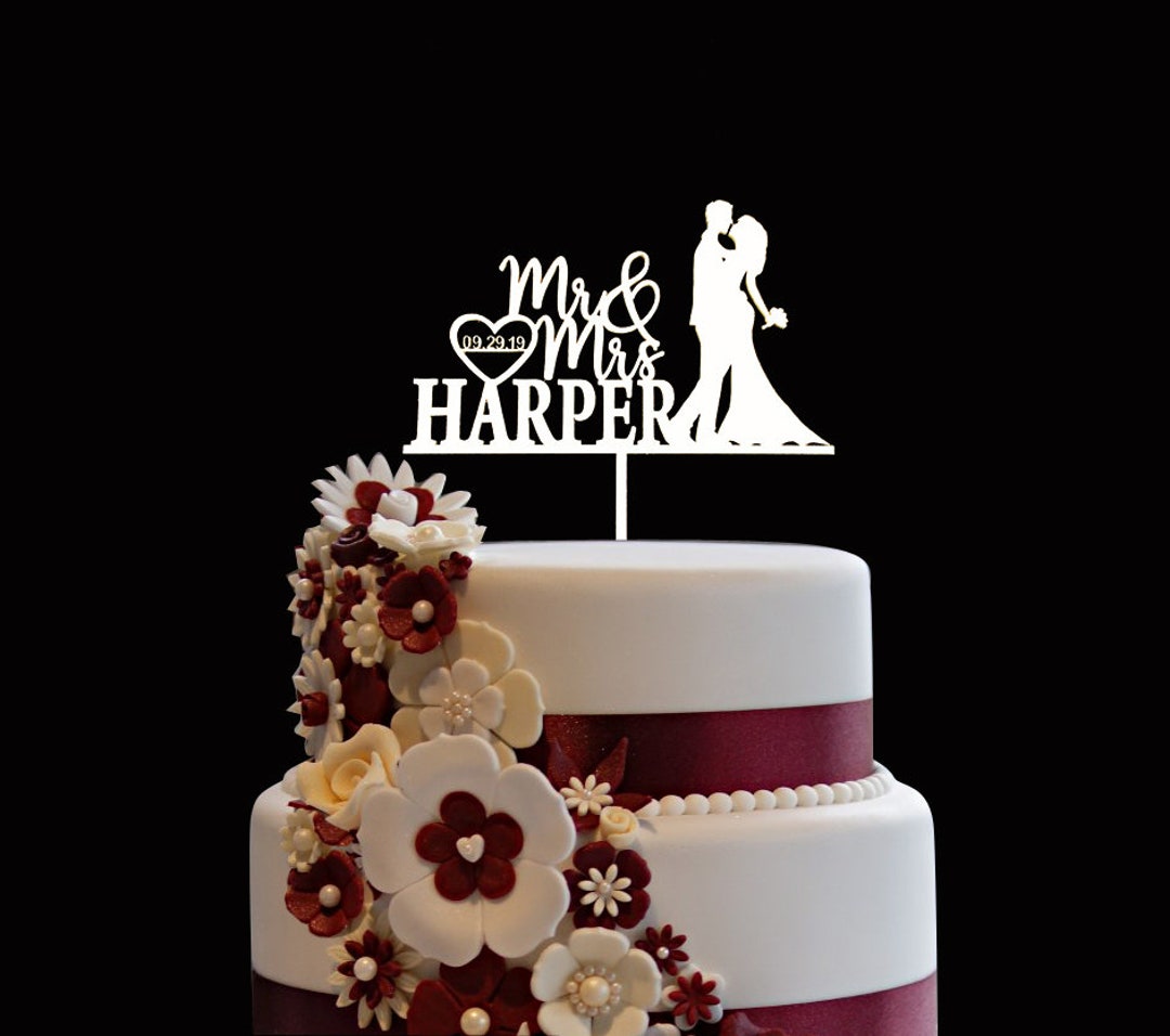 Custom Wedding Cake Topper Custom Calligraphy Personalized - Etsy