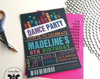 Dance Pass Party Birthday Invitation Printable Digital VIP | Etsy