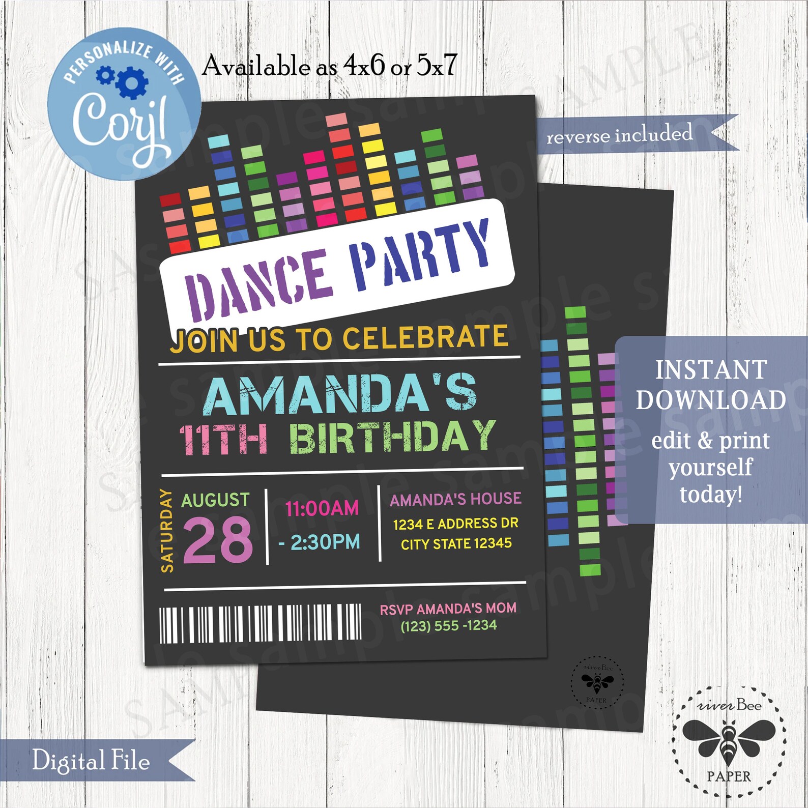 Dance Pass Party Birthday Invitation Printable Digital VIP - Etsy